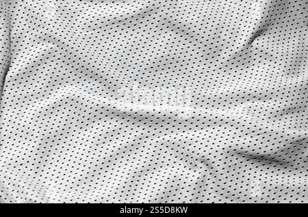 White fabric sport clothing football jersey with air mesh texture ...