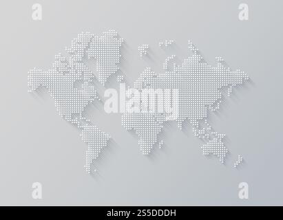 Illustration of a world map made of stars isolated on a white ...
