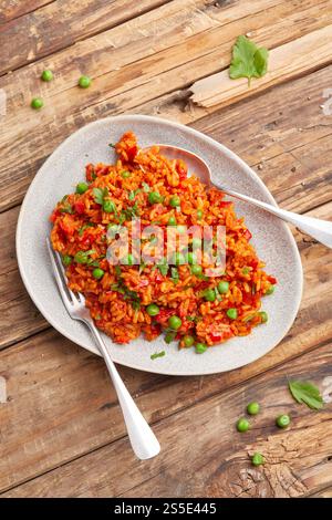 Djuvec Rice and Pea Pan Stock Photo - Alamy