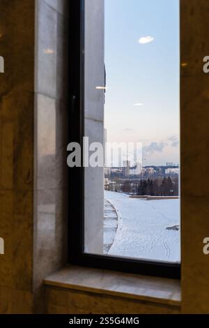 View from the window, winter landscape Stock Photo - Alamy