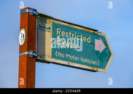 A restricted Byway sign on the outskirts of Sheffield in South ...