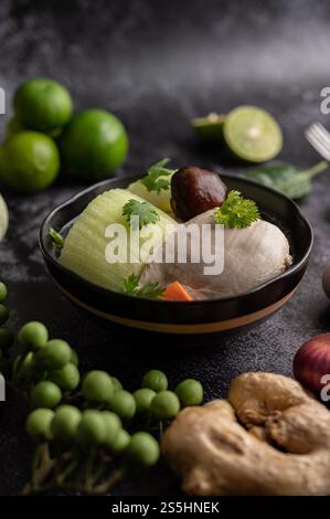 Close-up of Winter Melon and Pork Dumpling Cut Open Showing Filling ...