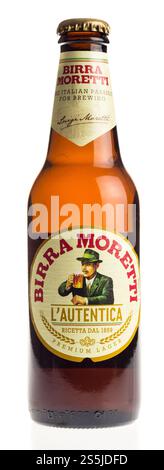 Birra Moretti beer bottle on white. Illustrative editorial photo ...