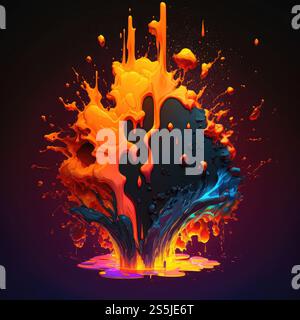 hot lava splash vfx game ai generated. wave effect, animation liquid ...