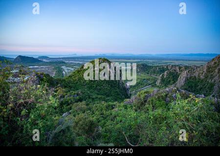 The Landscape and view from the Khao Daeng Viewpoint at the Village of ...
