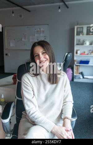 elegant woman over 40, business lady, works in the office Stock Photo ...