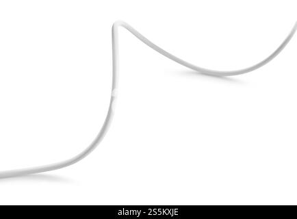One insulated electrical wire isolated on white Stock Photo - Alamy