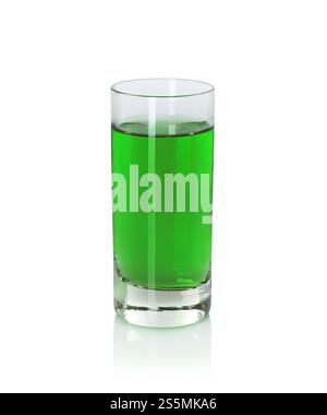 Absinthe in shot glass isolated on white Stock Photo - Alamy