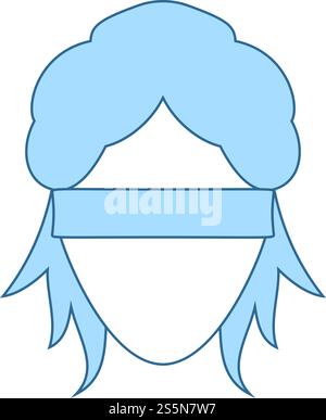 Femida Head Icon. Thin Line With Blue Fill Design. Vector Illustration ...