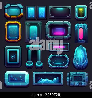 square rectangle frame game ai generated. board , ui design, interface ...