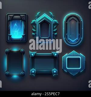 board rectangle frame game ai generated. ui, design interface, background gui board rectangle ...