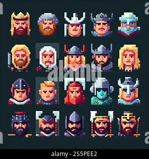 design viking ancient warrior ai generated. game interface, web icon ...