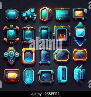 board rectangle frame game ai generated. ui, design interface ...