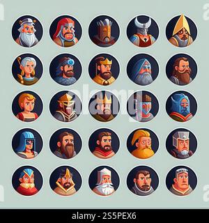 person medieval character avatar ai generated. knight, king man ...
