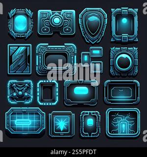 board rectangle frame game ai generated. ui, design interface ...