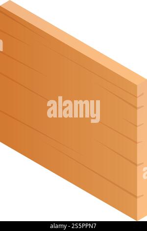 Wood panel icon. Isometric of wood panel vector icon for web design ...