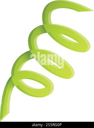 Green serpentine icon. Cartoon of green serpentine vector icon for web ...