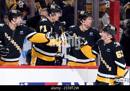 Pittsburgh Penguins center Philip Tomasino (53) celebrates his goal in ...