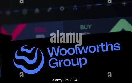 Woolworths group logo is displayed on smartphone. Woolworths Group ...