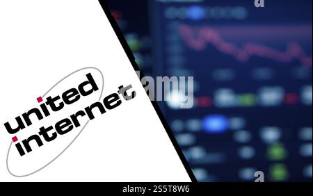 united internet logo is displayed on smartphone. United Internet AG is ...