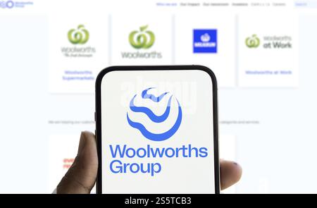 Woolworths group logo is displayed on smartphone. Woolworths Group ...