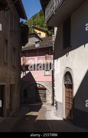 GROMO, ITALY - MAY 22, 2024: Street view of historical village with ...