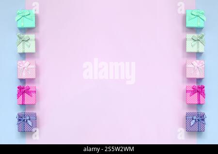 Small gift boxes of different colors. Selective focus Stock Photo - Alamy