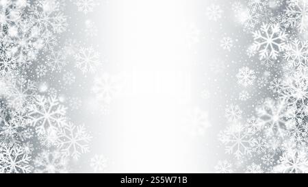 Soft white on white snow flake border pattern background. Simple ...