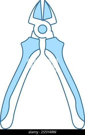 Side Cutters Icon. Thin Line With Blue Fill Design. Vector Illustration ...
