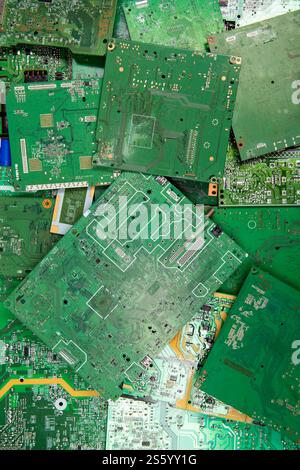 Circuit boards with electrons. Motherboards. Electronic circuit board ...
