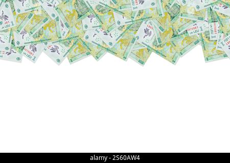 a close up of one leu Romanian coin isolated on black background Stock ...