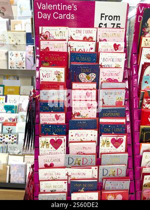 Valentine Day cards on sale display Stock Photo - Alamy