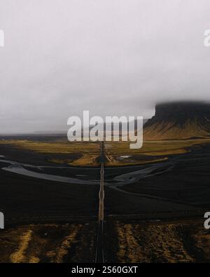 Highway through South Icelandic landscape Stock Photo - Alamy