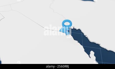 Kuwait on simple political 3D globe. 3D illustration Stock Photo - Alamy