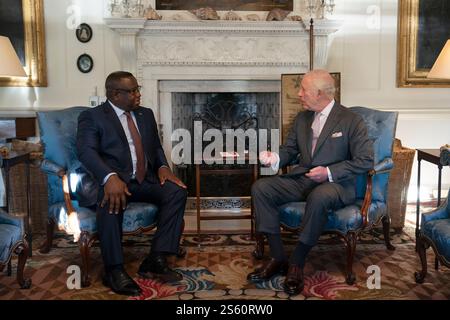 King Charles III holds an audience with (left to right) Hon. Tara K ...