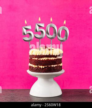 Candle number 5500 - Number of followers or likes Stock Photo - Alamy
