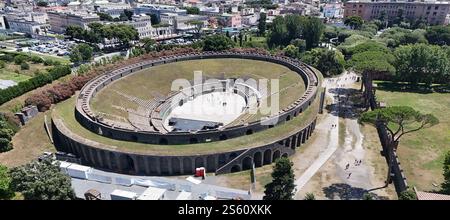 aerial view of the Amphitheatre of Pompeii, Historic World Heritage ...