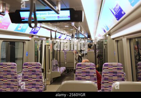 Interior of a new Elizabeth Line train, London, UK Stock Photo - Alamy