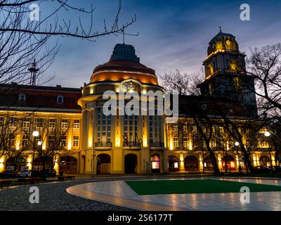 Town Hall of Senta city in Serbia at night Stock Photo - Alamy