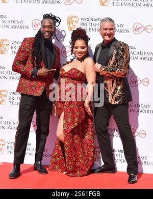 Lee Riley, Mica Ven and Marcus Luther attend Bafta TV Awards held at ...