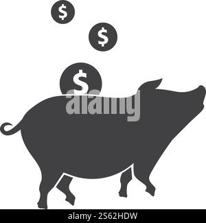 Pig flat stamp. Animal head vector illustration, eps 10 Stock Vector ...