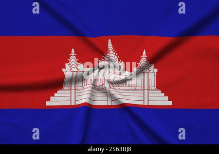 Cambodia flag depicted on many small shiny sequins. Colorful festival ...