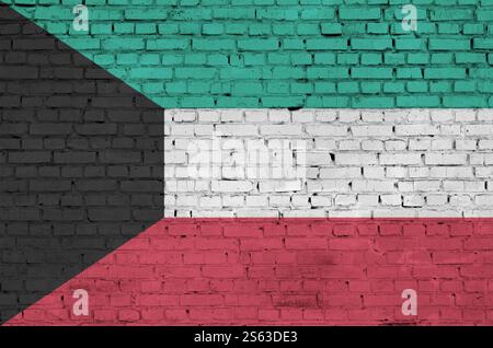 Kuwait flag is painted onto an old brick wall Stock Photo - Alamy