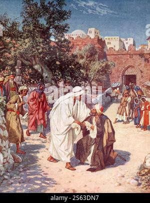 Colour Plate of Jesus Christ Healing the Sick in Capernaum (Mark) from ...