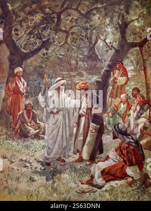 Colour Plate of Jesus Christ and his Apostles Feeding the Multitude ...