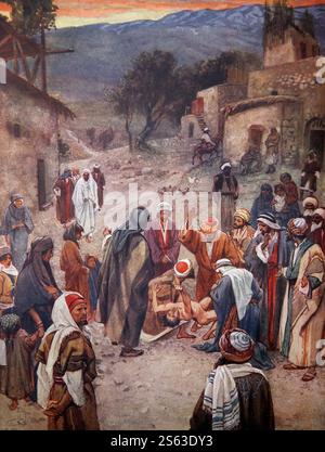 Colour Plate of Jesus Christ Exorcising Demons from the Gerasene Man ...