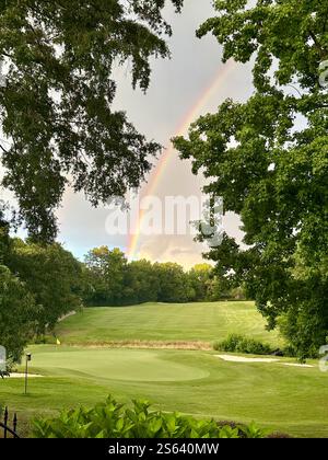 rainbow in golf green Stock Photo - Alamy