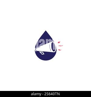 Megaphone and water drop logo design Stock Vector Image & Art - Alamy
