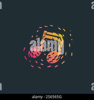 Pixel music note tyechnology logo vector design Stock Vector Image ...