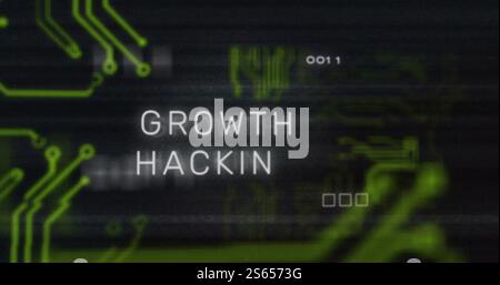 Growth hacking text image over green circuit board graphics Stock Photo ...